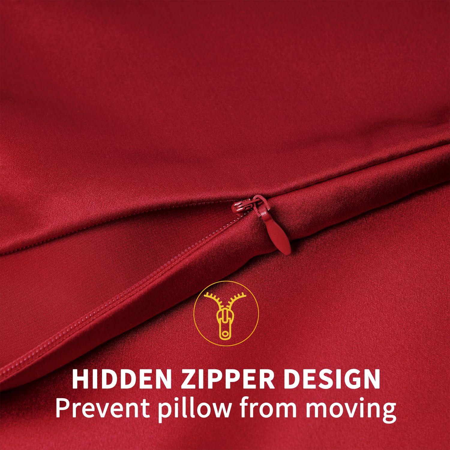 ZIMASILK 100% Pure Mulberry Silk Pillowcase for Hair and Skin Health,Soft and Smooth,Both Sides Premium Grade 6A Silk,600 Thread Count,with Hidden Zipper,1pc(Standard 20''x26'',Burgundy)