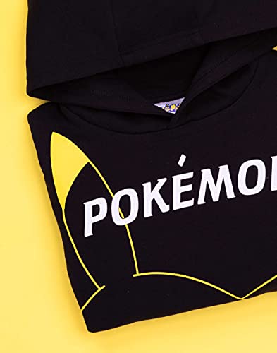 Pokemon Hoodie Boys Kids Game Gifts Pikachu Black Jumper Pullover 5-6 Years