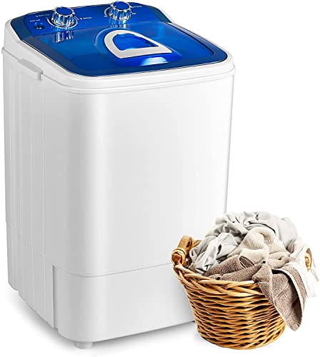 MamaHome DF-X4608-Blue Washing Machine Small Semi-Automatic Compact Washer Spin Cycle Basket, XPB46-1208-Blue, Blue