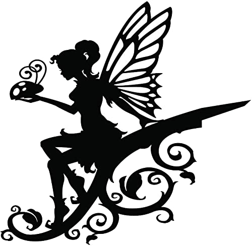 Outdoor Decor Metal Art Fairy Silhouette Sculpture Garden Lawn Backyard Tree Ornaments