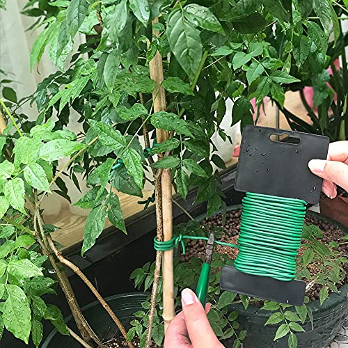 Reusable 3.5mm Garden Plant Twist Tie, Heavy Duty Soft Wire Tie for Gardening, Home, Office (Green, 65.6feet)