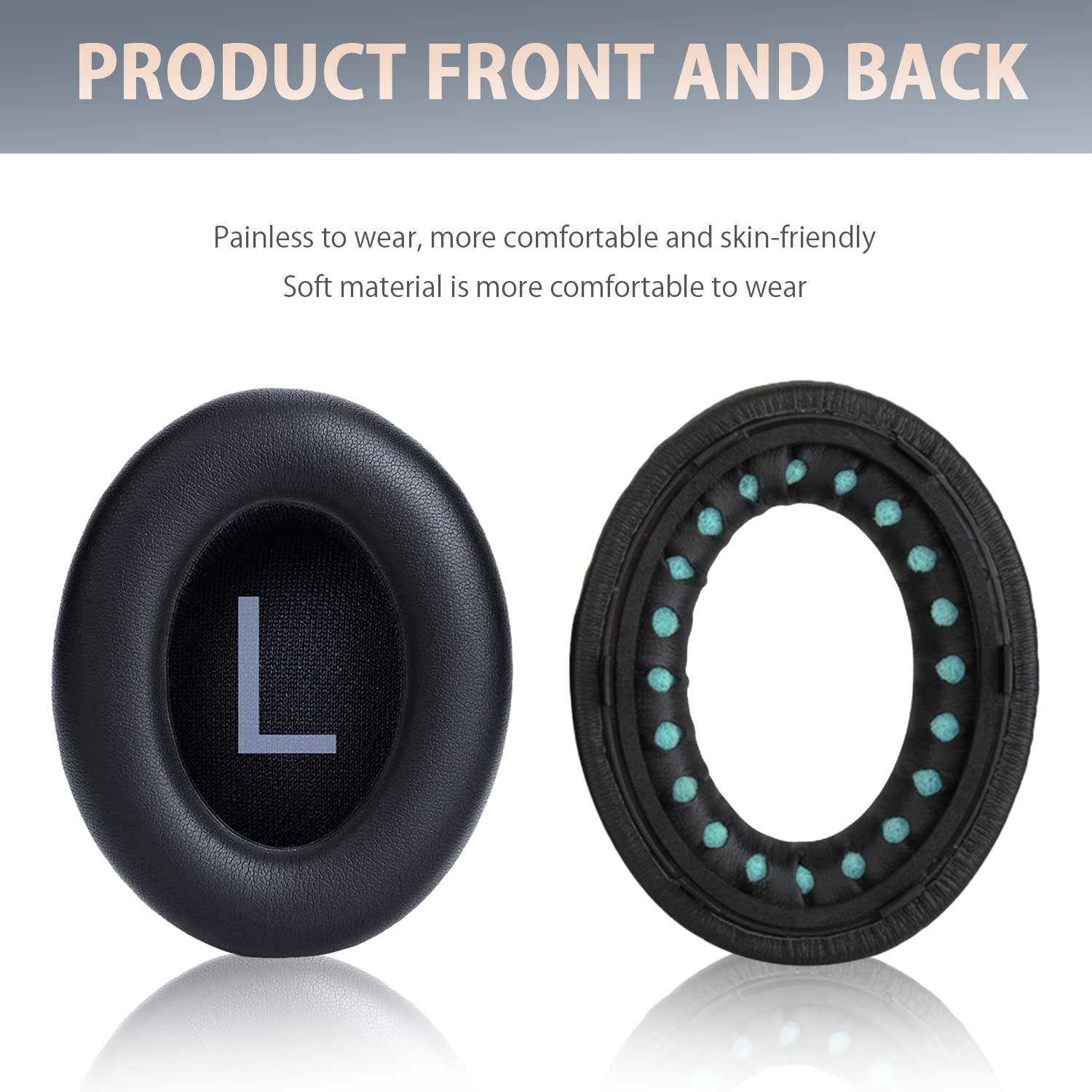 Replacement Ear Pads Protein PU Leather Ear Cushion Compatible with Bose Noise Cancelling Headphones 700 (Black)