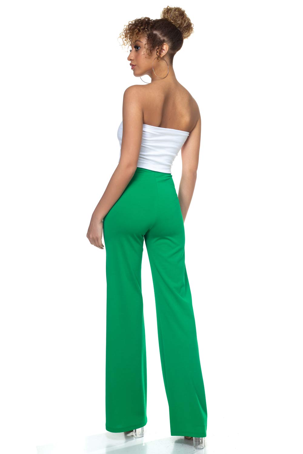 Women's J2 Love High Waist Bell Bottom Flare Pants, Small, Shamrock