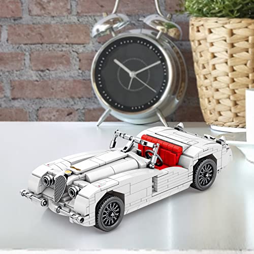 JMBricklayer Vintage Car Model Building Set 50109, White, 715 Pieces, Ages 14+, Pull-Back Mechanism, Adults & Teens Enjoyment