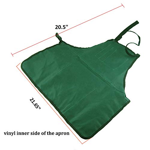 SYOOY Garden Apron with Pockets, Adjustable Neck and Waist Straps for Gardening Carpentry Lawn Care Women Men Workers