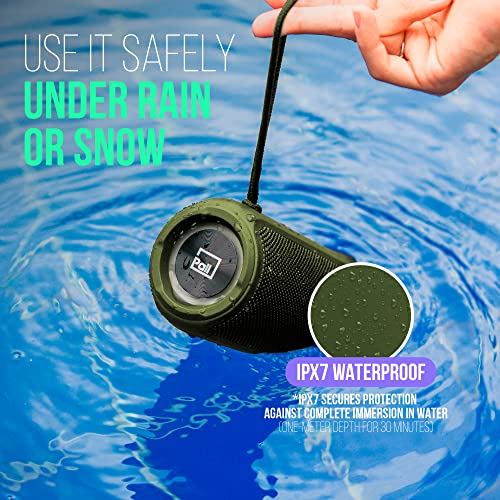 PALL Power One, Waterproof Speaker 20W, Excellent for Outdoors | True Wireless Speaker, Compatible with Android and iOS | 6 Hour Playtime, Bluetooth 5.0, Portable - Green