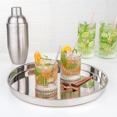 Restaurantware Bar Lux 5 Inch Spoon Straws 2 Food-Grade Reusable Cocktail Straws - Built-In Spoon Dishwashable Stainless Steel Cocktail Spoons For Drinking And Stirring