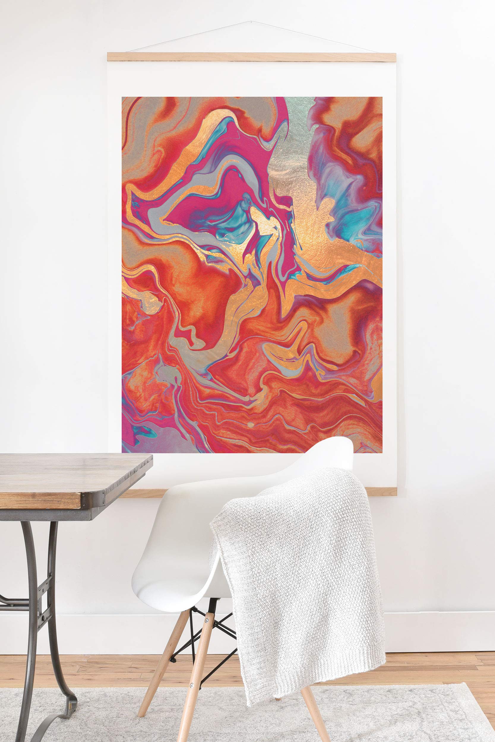 Society6 Monika Strigel Drama Queen Gold and Fire Art Print and Hanger, 30x30, Multi