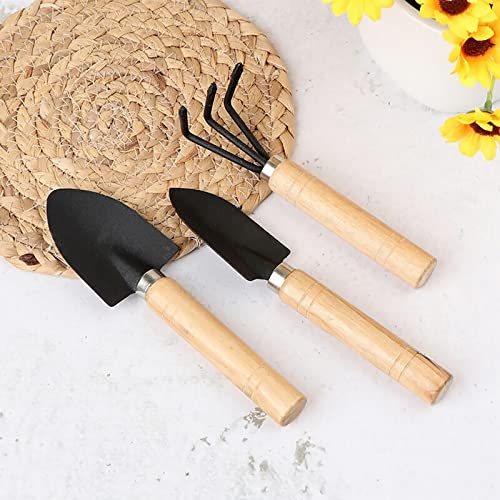 Hand Shovel for Gardening Trowel Garden Tool - 3Pcs Gardening Set of Tools Small Garden Rake Ergonomic Garden Hand Tools Wood Handle Gardening Tool 3 Piece - Gardening Tools Heavy Duty Garden Tool Set