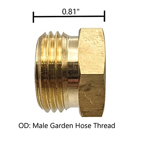 GRIDTECH 2 Pack Brass Garden Hose Adapter Fitting, 1/2” NPT Female Threads and 3/4" GHT Male Connector, shower pipe arm handshower, Heavy-Duty High-Pressure Support, Rust and Corrosion Resistant