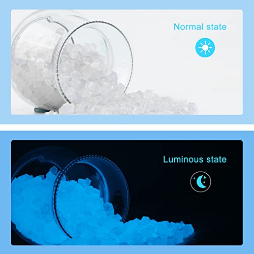 Oubest 300Pcs Small Glow in The Dark Rocks Garden Pebbles Fish Tank Decorations Stones Aquarium Gravel Garden Planter Rocks-White