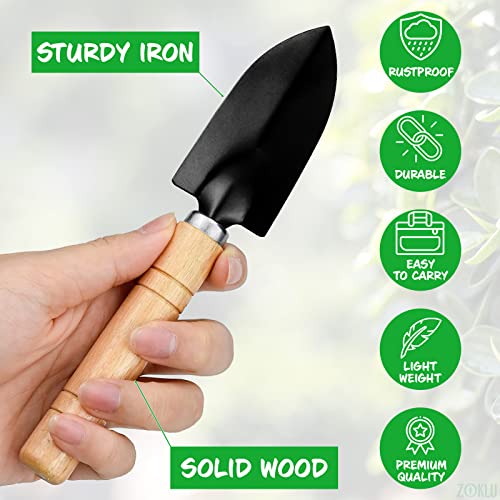 Hand Shovel for Gardening Trowel Garden Tool - 3Pcs Gardening Set of Tools Small Garden Rake Ergonomic Garden Hand Tools Wood Handle Gardening Tool 3 Piece - Gardening Tools Heavy Duty Garden Tool Set