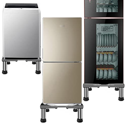 Fridge Stand with 4 Strong Feet Dryer Stand- Refrigerator Stand Height 3.9/5.9/7.8in Adjustable 1.1in Length/width 17.7-25.5in Washer Pedestal Dishwasher Base Stand (5.9inch,gray)