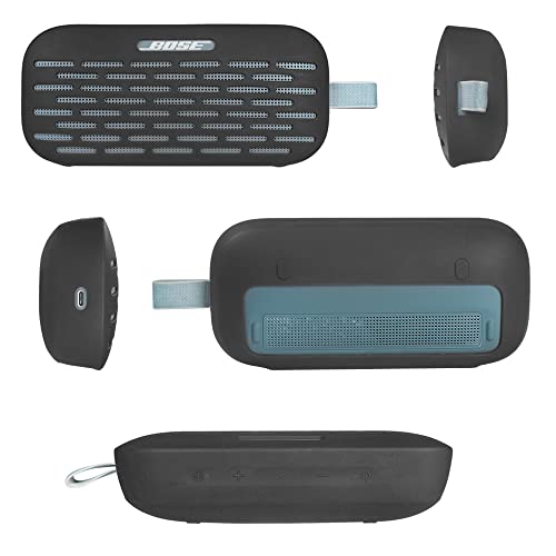 Zaracle Flexible Carrying Case Protect Pouch Sleeve Protector Cover Travelling Case for Bose SoundLink Flex Bluetooth Portable Speaker (Black)