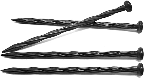 Spiral Landscape Anchoring Spikes, 8" Inch Landscaping Fabric Edging Stakes Plastic Edging Nails Nylon Garden Lawn Yard Spikes (30)