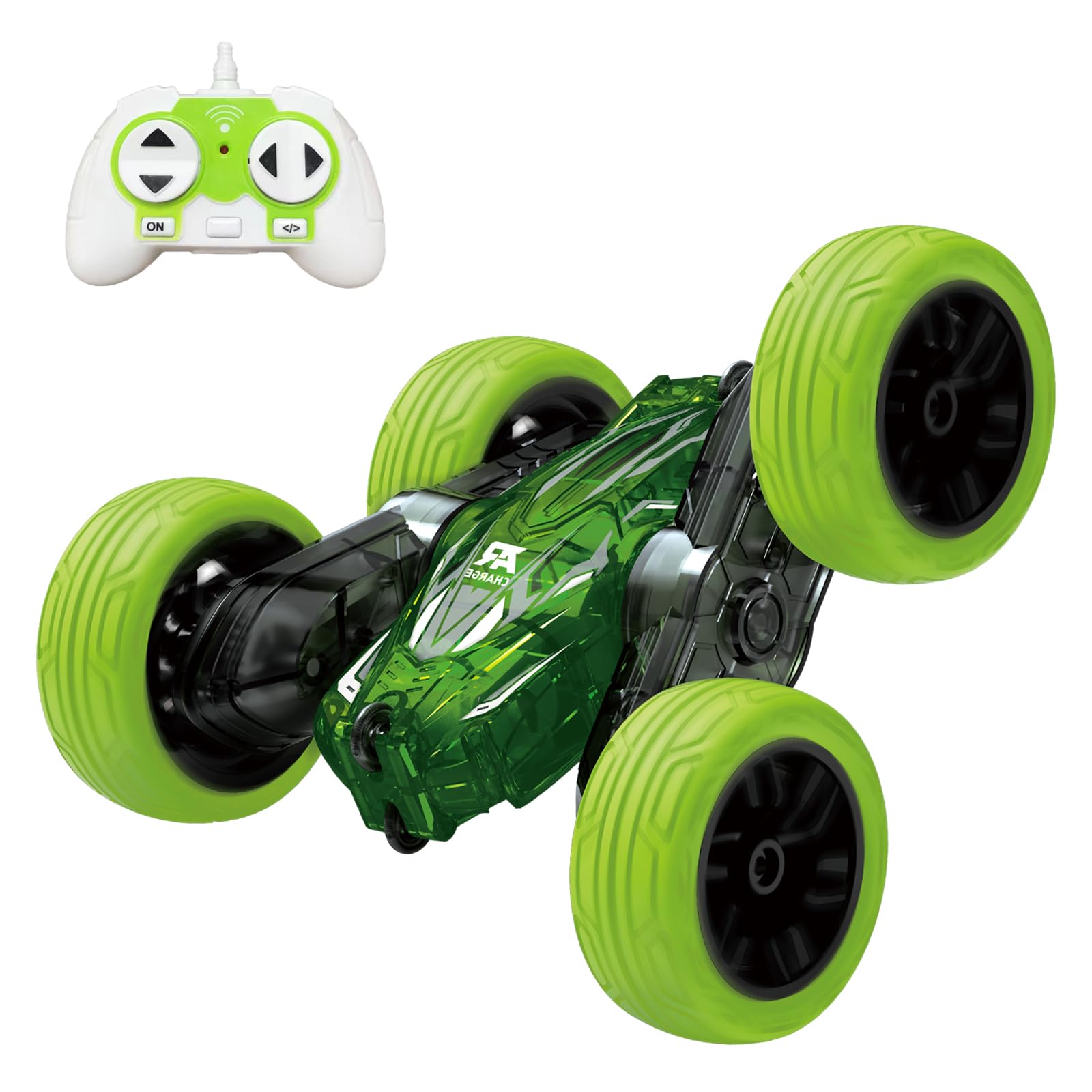 RC Stunt Cars for Kids, Mini Remote Control Car Double Side 360° Flips Rotating Toy, 4WD 2.4Ghz, with LED Lights Adults Boys Girls Kids Gift 2Pcs Rechargeable Batteries