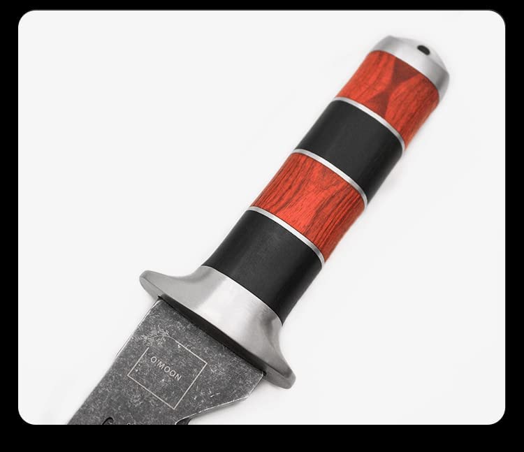 Professional Garden Knife / with Thicker Leather Sheath, Stainless Steel Blade, for Weeding, Digging, Pruning and Cultivating / with Beautiful Packaging, Black (CY98)