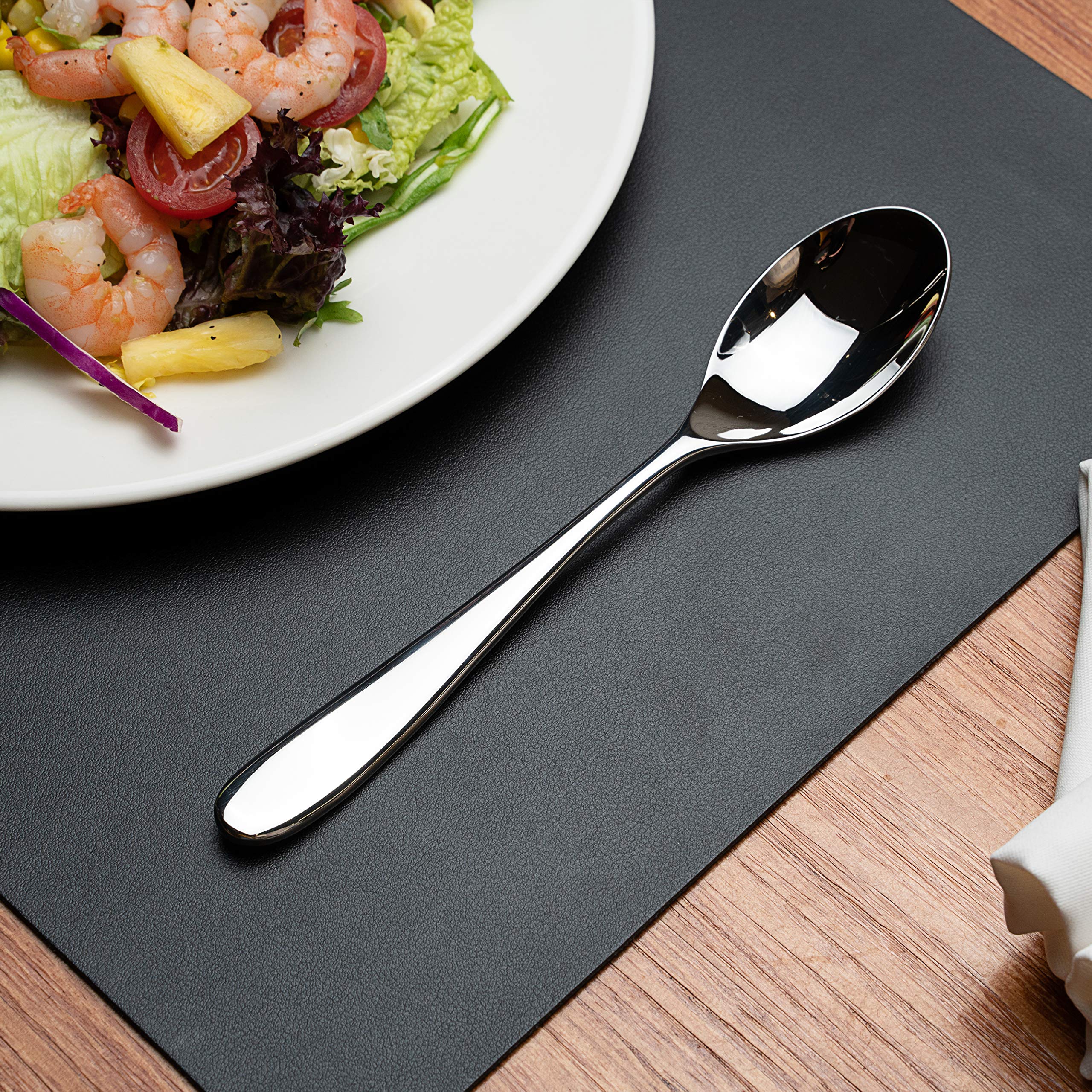 Restaurantware Sovereign 7.8 Inch Table Spoons 2 Heavy-Duty Dinner Spoons - 18/10 Stainless Steel Tableware Dishwashable Sturdy Eating Spoons Appetizer Spoons For Homes Or Restaurants