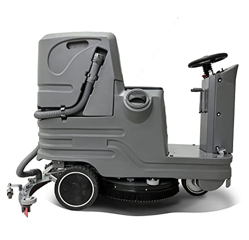 Emotor Commercial Riding Floor Scrubber Machine, Automatic Battery-Powered Industrial Ride-on Floor Cleaning Equipment, 21" Brush with 21 Gallon Tank High Efficiency