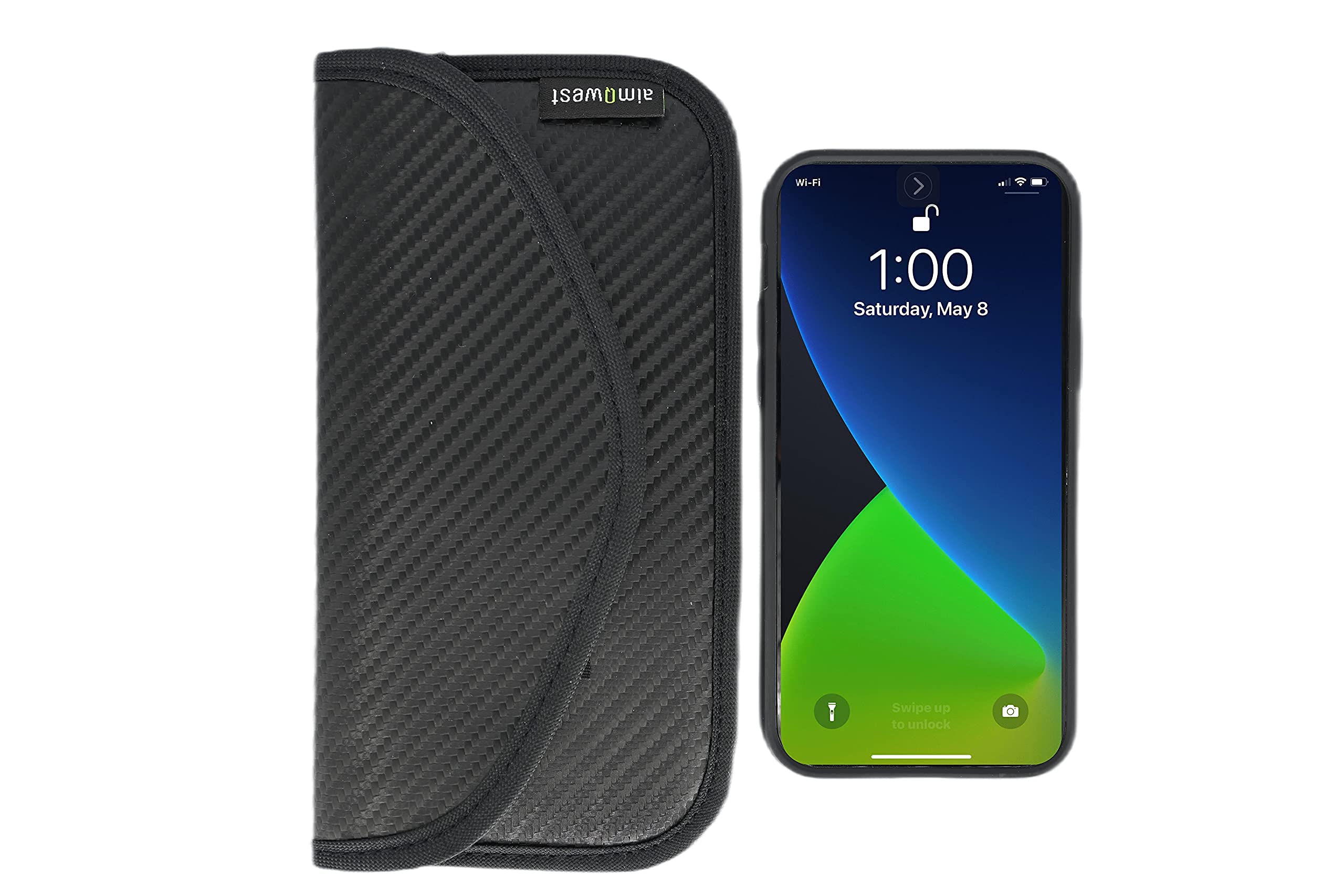 AIMQWEST Faraday Shield - 8"x4" Carbon Fiber Phone Case for EMP, RFID, & Signal Blocking - Ultimate Privacy & Security
