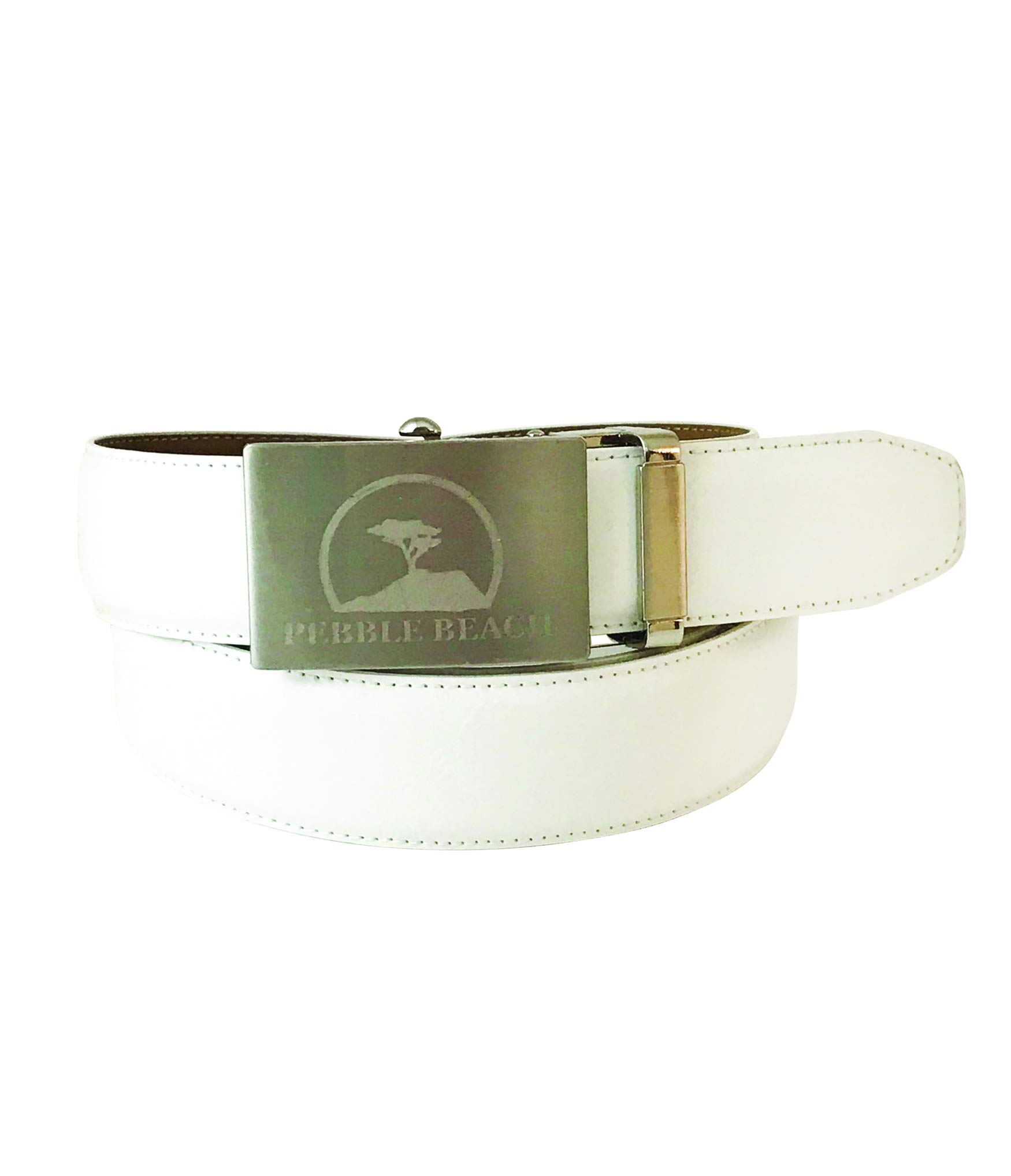 Pebble Beach Mens Belt, White, OS