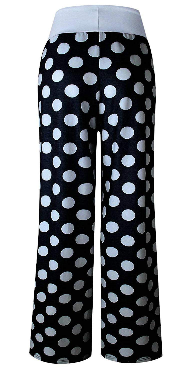 Elsofer Women's Pajamas for Women Comfy Casual Polka Dot Pjs Lounge Pajama Pants (M, Black5)