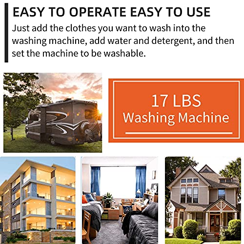 CL.Store Twin Tub Mini Portable Clothes Washing Machine Portable Washing Machine 17lbs Capacity Compact Washer(10lbs) and Spin Dryer Combo (7lbs) for Apartment, Dorm, RV-Camping (White)