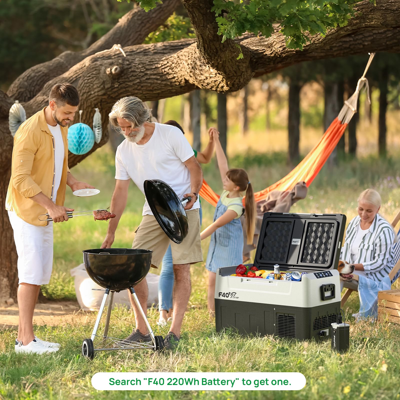 F40C4TMP 12 Volt Portable Refrigerator, 37 Quart Dual Zone Car Freezer With Independent Temperature Control, -4℉ to 50℉, 35L Compressor Fridge For Camping, Travel, Road Trip, Vehicle, Car, Truck, Van, RV, Outdoor and Home, 12V/24V DC & 110V AC