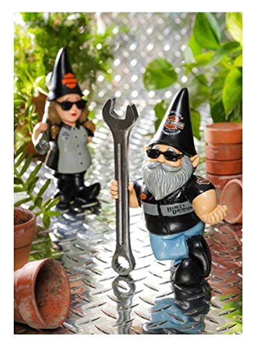 Harley-Davidson Mechanic Male Polystone Garden Gnome, 8.5 x 5 in. 544902D