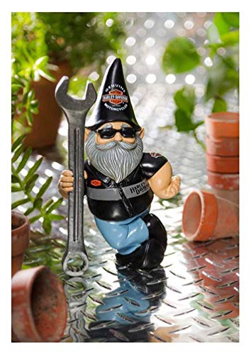 Harley-Davidson Mechanic Male Polystone Garden Gnome, 8.5 x 5 in. 544902D