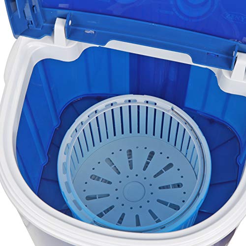 Saturnpower Portable Mini Washing Machine,Small Compact Laundry 4.4lbs Capacity Washer w/Spin Cycle Basket and Drain Hose Drum Washing Machine