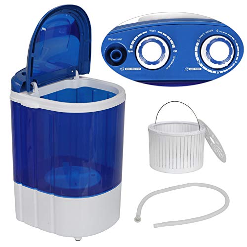 Saturnpower Portable Mini Washing Machine,Small Compact Laundry 4.4lbs Capacity Washer w/Spin Cycle Basket and Drain Hose Drum Washing Machine