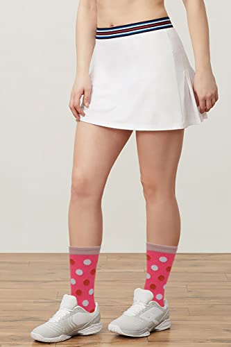 Sumona 6 Pairs Women Colorful Fancy Design Soft & Stretchy Novelty Crew Socks (Bright Polka Dot)