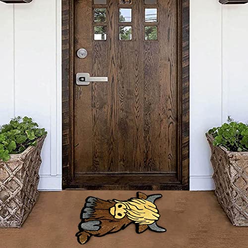 SuanlaTDS Highland Cow Bath Mat,Cute Cartoon Animal Doormat Funny Bathroom Rug Fluffy Doormat Kitchen Toilet Floor Rug Decor