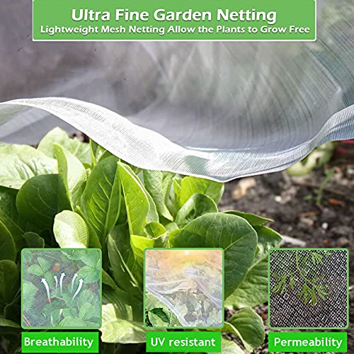 Ultra Fine Garden Mesh Netting, 6.6 x 9.9FT Bird Screen Barrier Netting, Thicken Plant Covers Protect Plant Fruits Flower Vegetable Health Growing