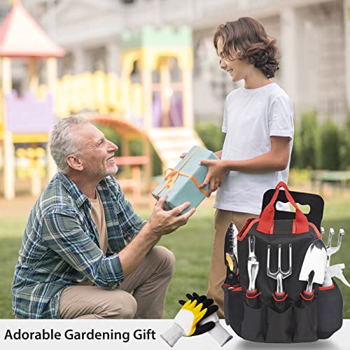 MECHREVO 10 Pcs Garden Tool Set, Sturdy Gardening Tool Set for Beginner and Gardener, with Durable Tote Bag, Comfortable Ergonomic Handle, Ideal Gardening Gift for Women and Men, Easy to Use