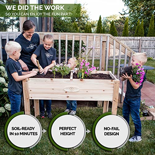 Boldly Growing Cedar Raised Planter Box with Legs β Elevated Wood Raised Garden Bed Kit β Grow Herbs and Vegetables Outdoors β Naturally Rot-Resistant - Unmatched Strength Lasts Years (4x2)