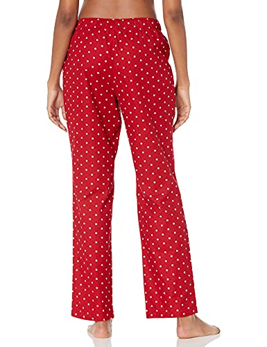 Amazon Essentials Women's Flannel Pajama Sleep Pant, Red White Dots, XX-Large
