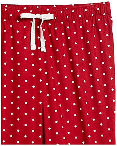 Amazon Essentials Women's Flannel Pajama Sleep Pant, Red White Dots, XX-Large