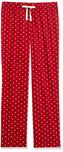 Amazon Essentials Women's Flannel Pajama Sleep Pant, Red White Dots, XX-Large