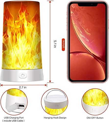 LED Flame Lights, Battery Operated Flameless Candles, Flickering Fake Fire Lamps with Remote Control and Timer, Waterproof Outdoor Flame Lights with Gravity Sensing for Fireplace/Party/Garden/Bar