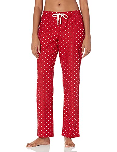 Amazon Essentials Women's Flannel Pajama Sleep Pant, Red White Dots, XX-Large