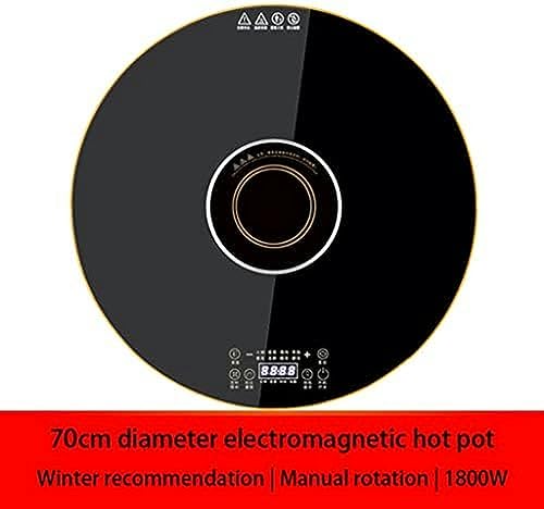 Electric Food Warmer Plate, Electric Warming Tray with Adjustable Temperature Control 360° Rotation Glass Top Hot Plate Food Warmer Buffets Server for Party (2000w)