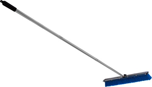 Carlisle FoodService Products 3621962414 Sweep Complete Aluminum Handle Floor Sweep with Squeegee, Plastic Bristles, 24" Length, 3" Bristle Trim, Blue