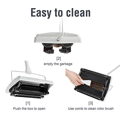 JEHONN Carpet Floor Sweeper with Horsehair, Tub Tile Scrub Brush 3 in 1 Shower Brush