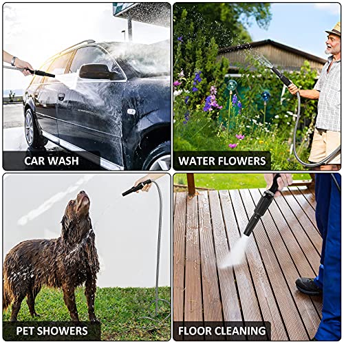 100ft Garden Hose Made by Metal with Super Tough and Soft Water Hose, Household Stainless Steel Hose, Durable Metal Hose with Adjustable Nozzle, No Kinks and Tangles, Easy to Store with Storage Strap