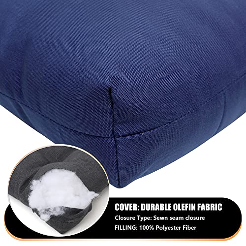 RACE LEAF Bench Cushion 45" x 18" Navy, Outdoor/Indoor Water Resistant Bench Seat Pads, Tufted Loveseat Cushion for Swing, Wicker, Garden Bench, Indoor, Shoe Storage, Window, Piano