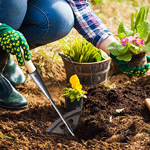 2Pcs Gardening Hand Tools Hoe, Durable All-Steel Hardened Hollow Hoe, Sharp Garden Edger Weeder,Hoe Garden Tool Hand Shovel Weed Puller Accessories for Backyard Weeding, Loosening, Farm Planting