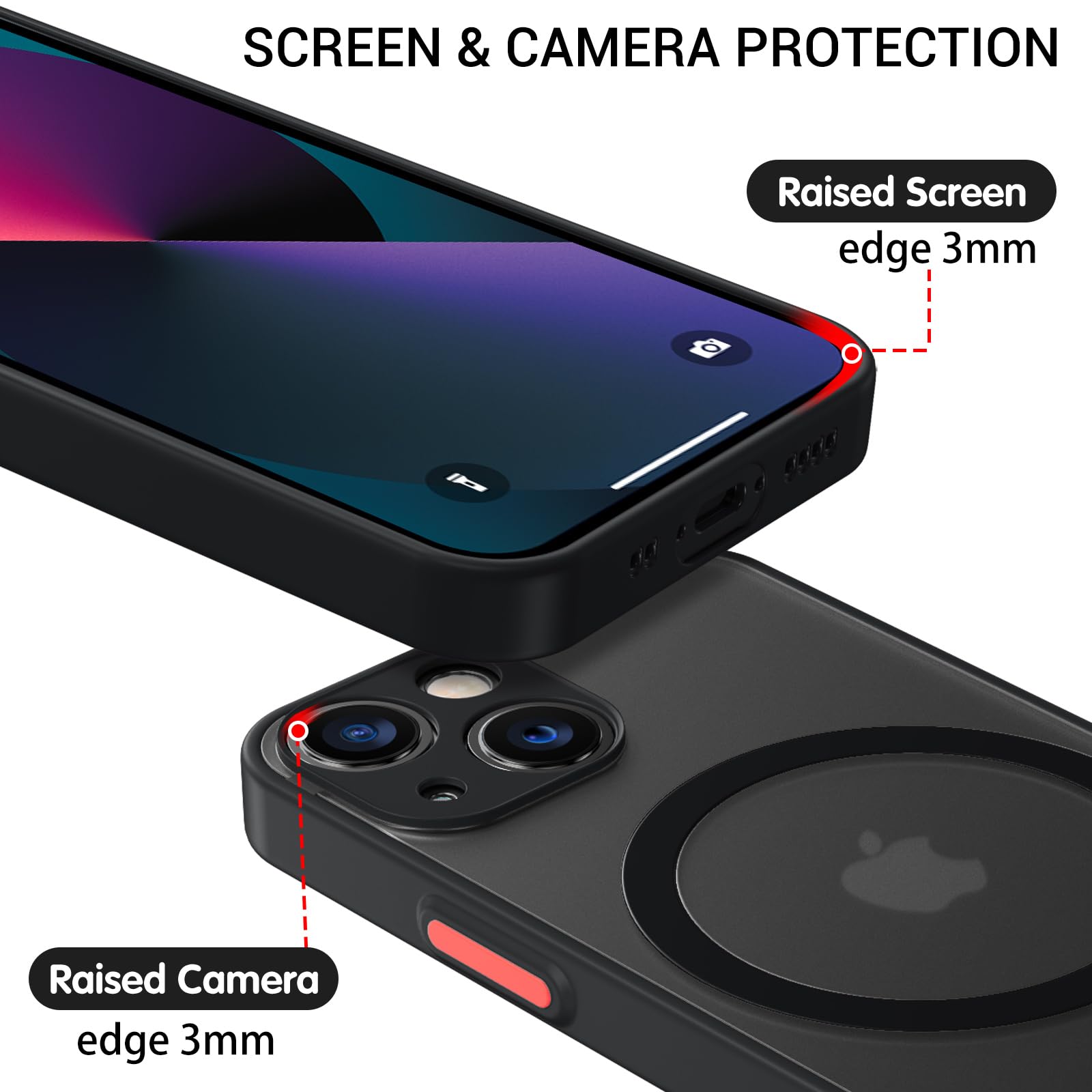 BENTOBEN iPhone 13 Mini Case, Case iPhone 13 Mini Magnetic Case [Compatible with MagSafe] Translucent Matte Shockproof Anti-Fingerprint Anti-Scratch Protective Cover for iPhone 13 Mini, 5.4’’ Black