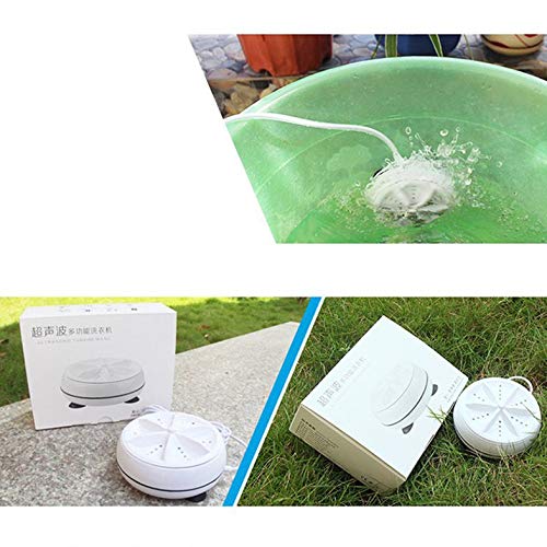 Greewen Mini Ultrasonic Washing Machine Portable Turbo Personal Rotating Washer, White